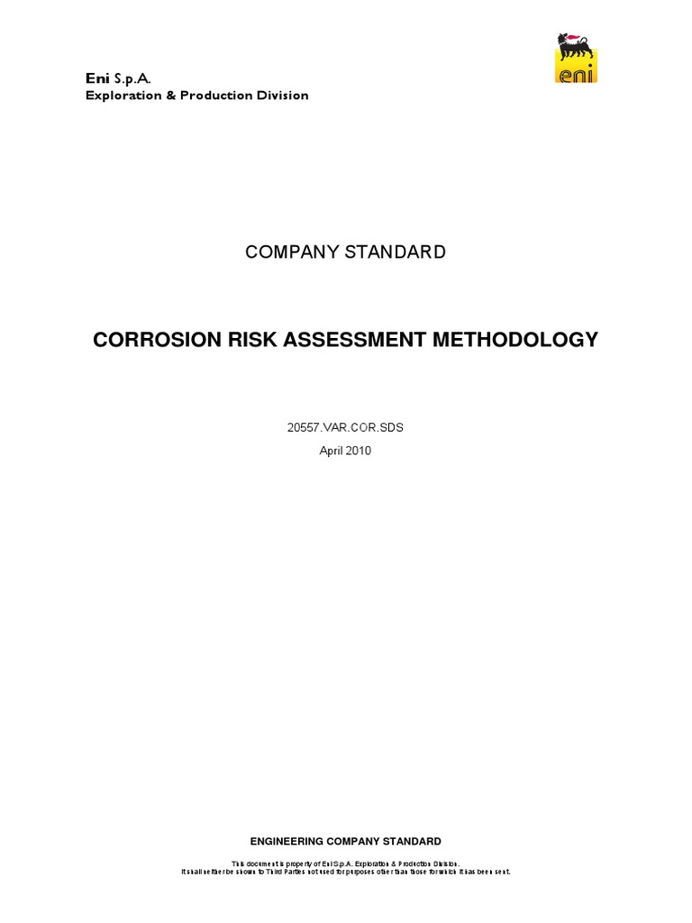 20557e00 Corrosion Risk Assessment Methodology | PDF | Corrosion | Risk Assessment