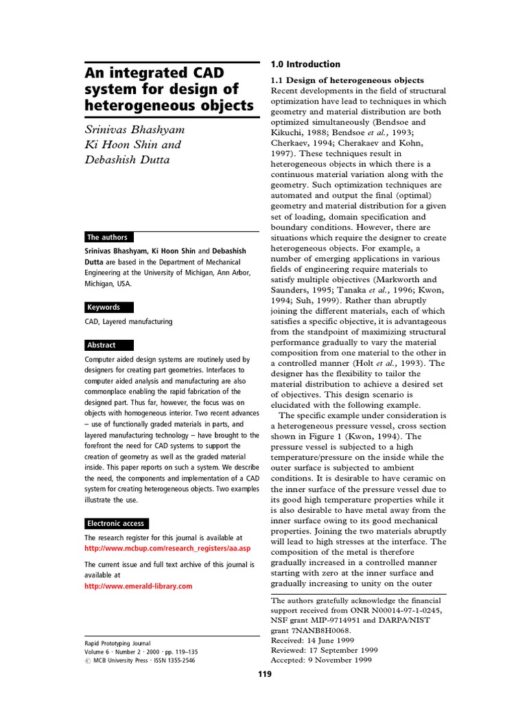 An Integrated CAD System For Design of Heterogeneous Objects | PDF ...