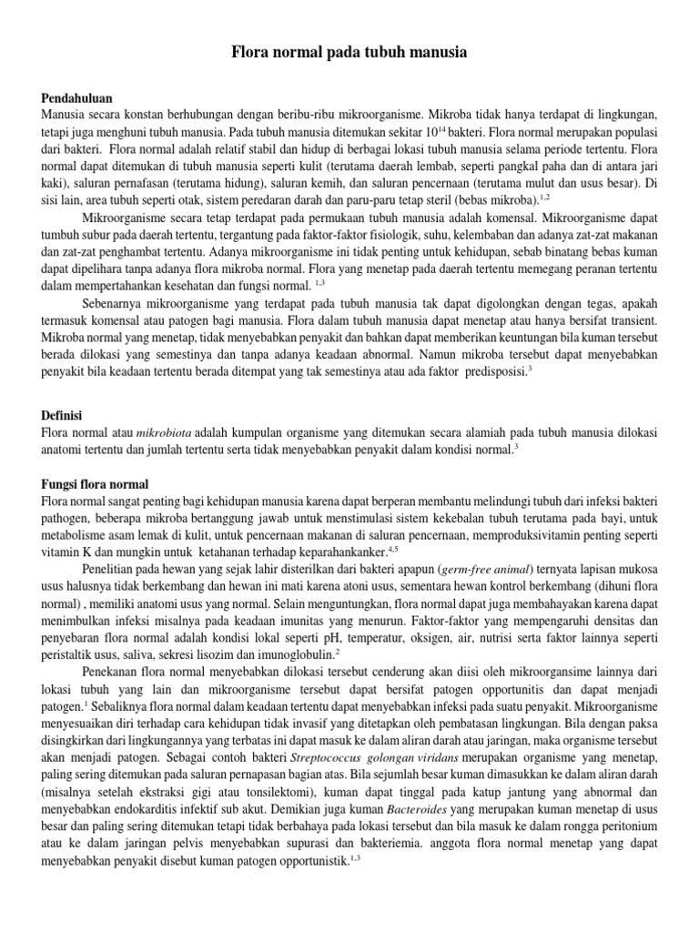 Flora Normal Pada Tubuh Manusia | PDF | Sains & Matematika
