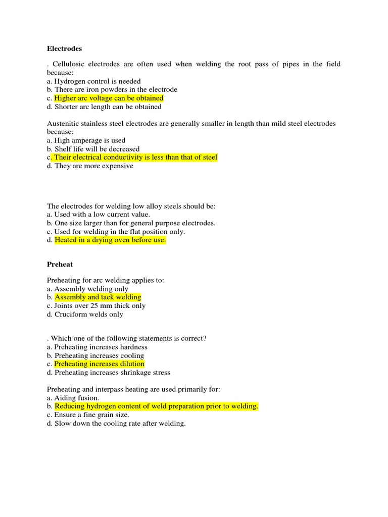 Welding Questions PDF | PDF | Welding | Construction