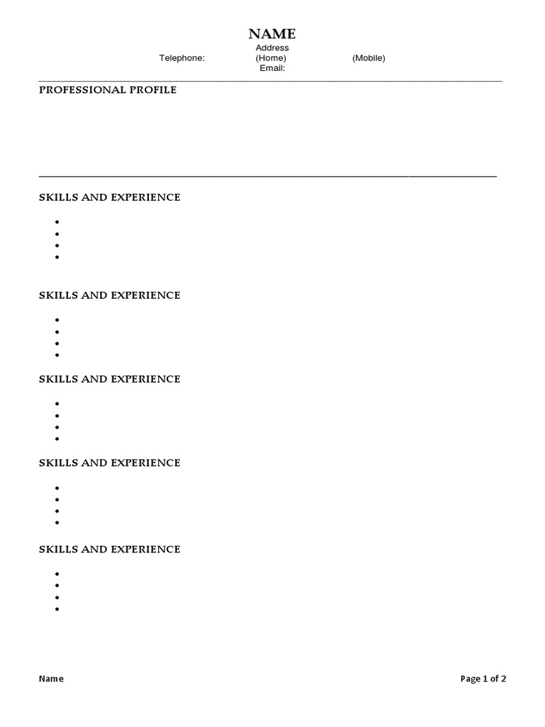 Professional Profile Template | PDF | Career & Growth