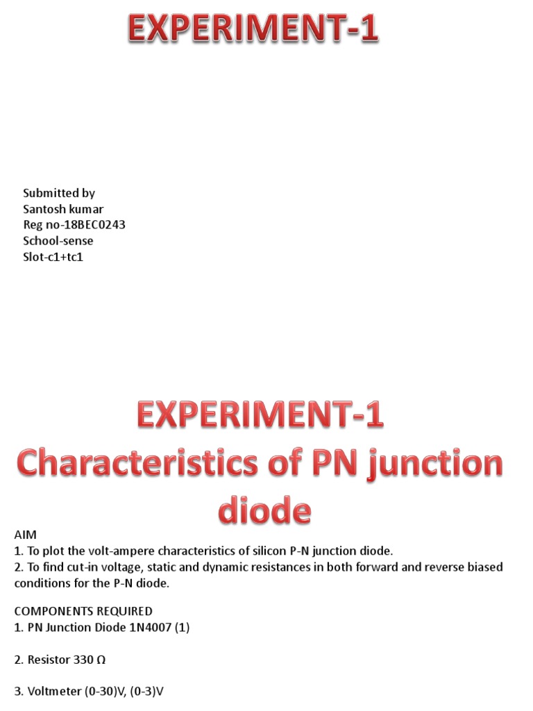 Submitted by Santosh Kumar Reg no-18BEC0243 School-Sense Slot-C1+tc1 | Download Free PDF | P–N ...