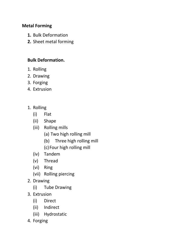 Metal Forming Types | PDF | Welding | Construction