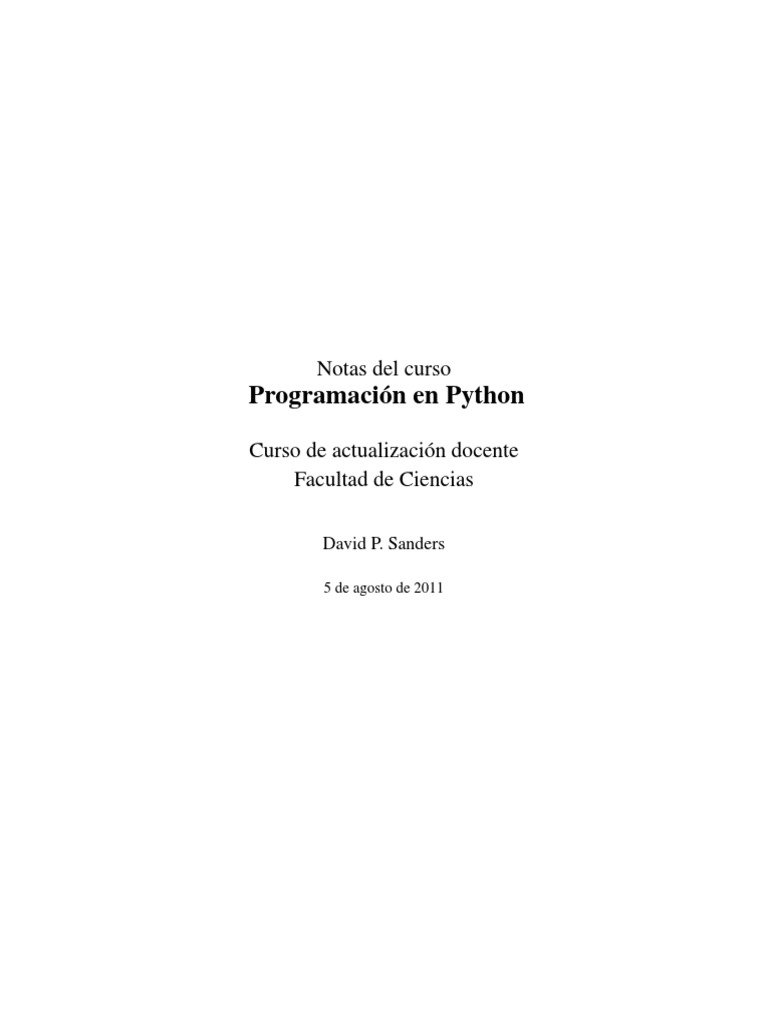Notas Python PDF | Descargar gratis PDF | Python (lenguaje de programación) | Matriz (Matemáticas)