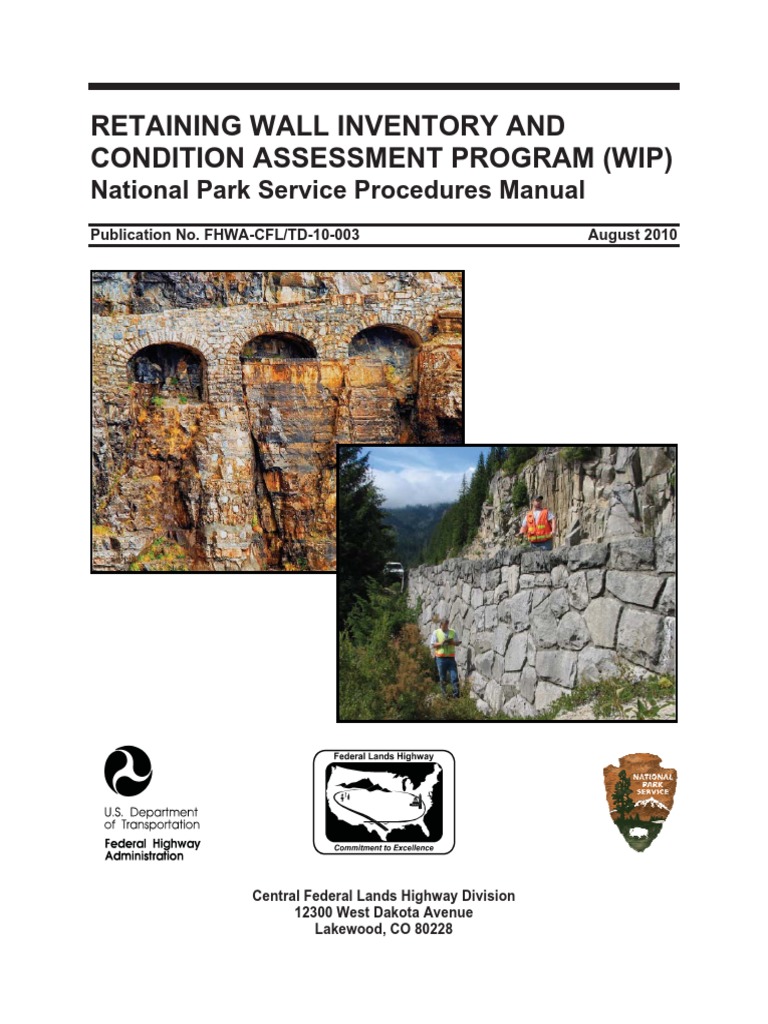 Retaining Wall Inventory Procedures | PDF | Litre | National Park Service