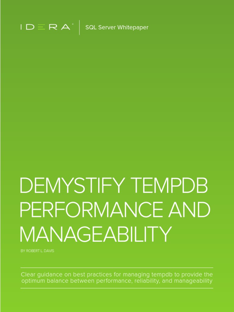 WP - Demystifying Tempdb PDF | PDF | Microsoft Sql Server | Database Index