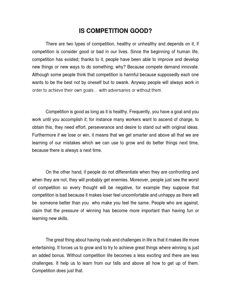 Is Competition Good | PDF