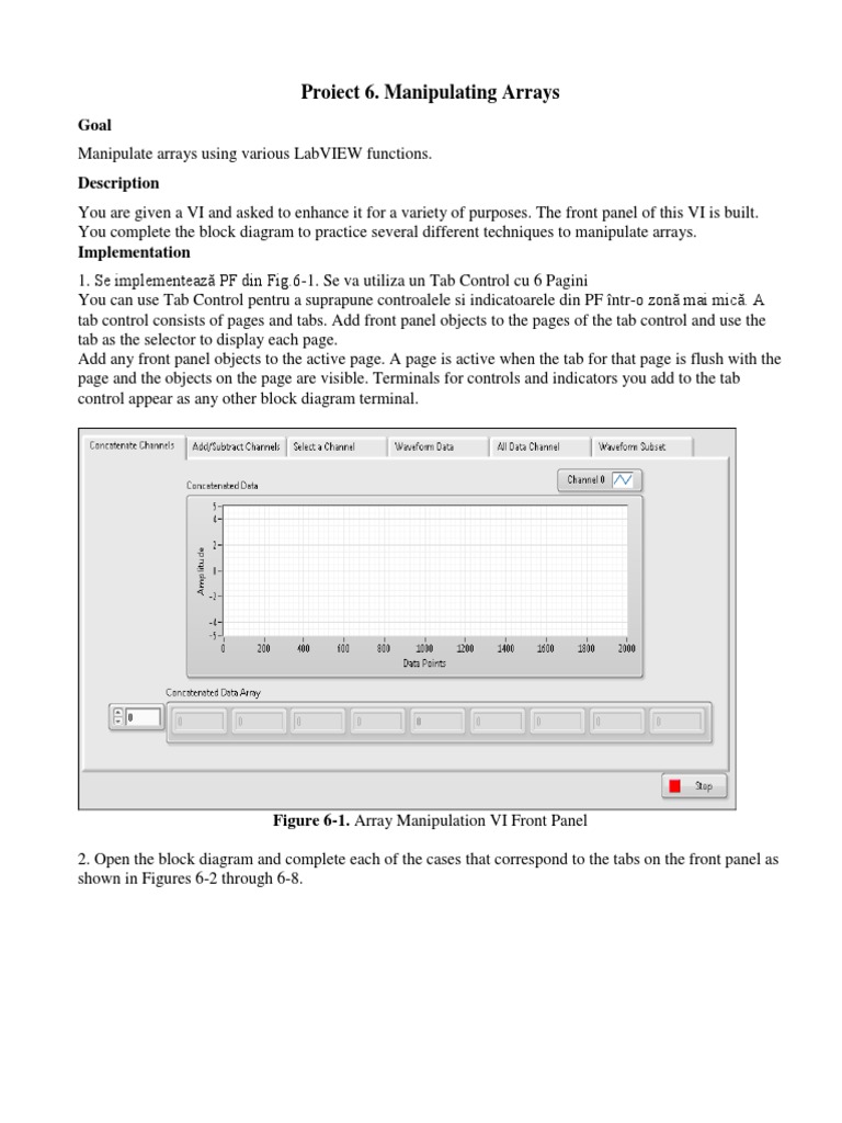 Proiect 6. Manipulating Arrays | PDF | Array Data Structure | Data Type