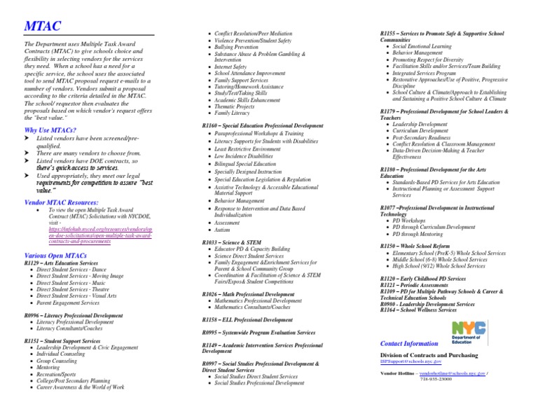 MTAC Brochure - For Vendors | PDF | Special Education | Classroom ...
