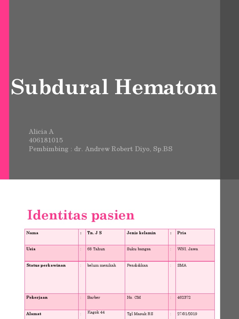 Laporan Kasus Hematom Subdural | PDF
