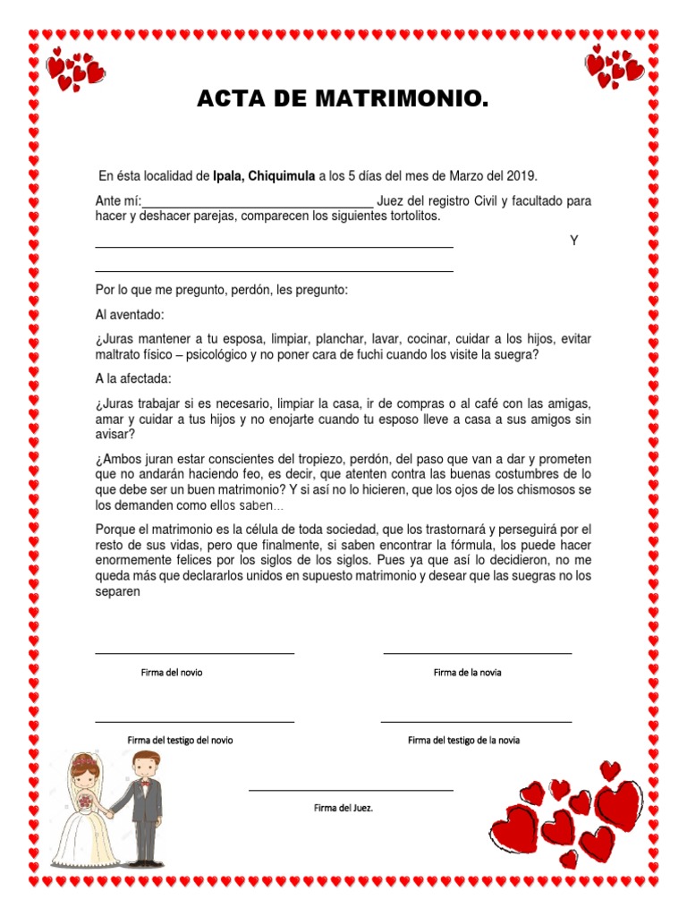 Acta de Matrimonio