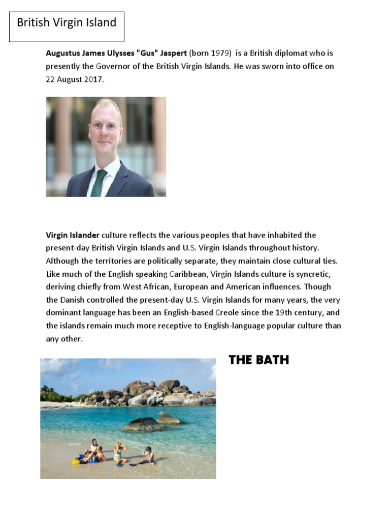 British Virgin Island: Augustus James Ulysses "Gus" Jaspert (Born 1979 ...