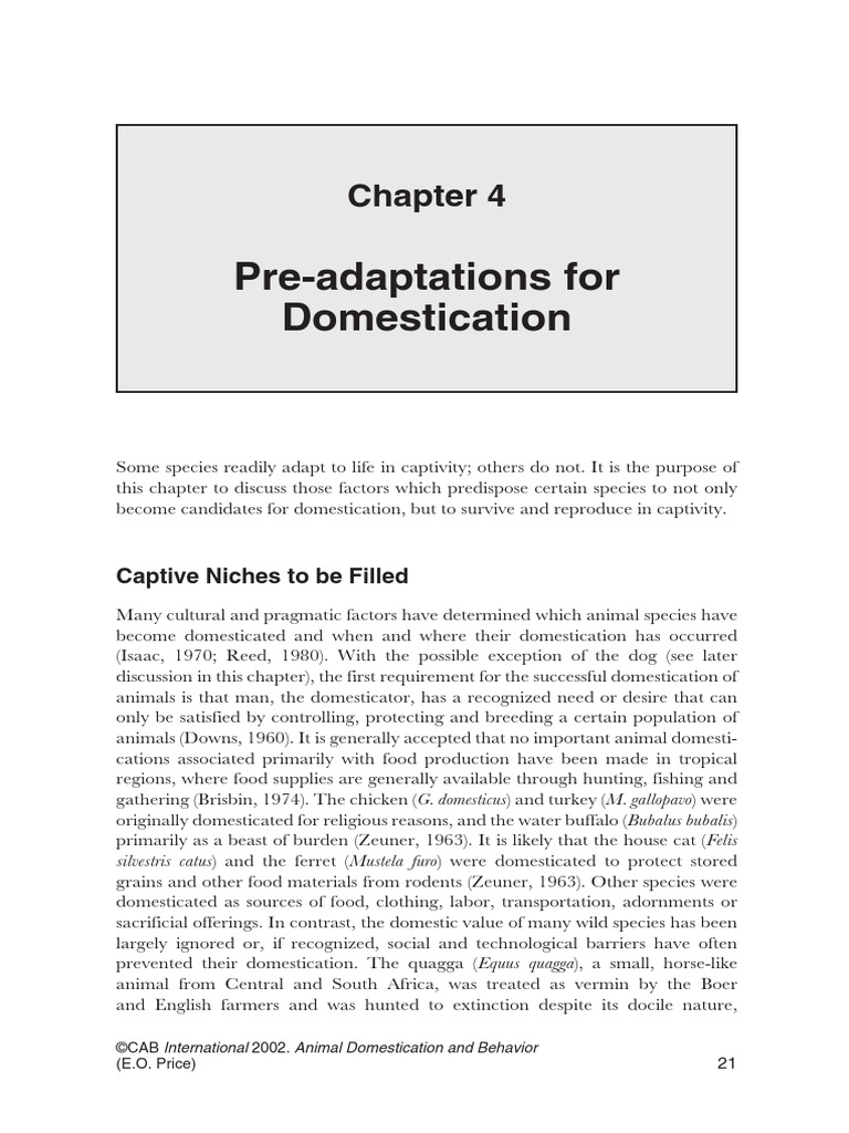 Animal Domestication and Behavior - F Ch4 | PDF | Domestication | Dogs