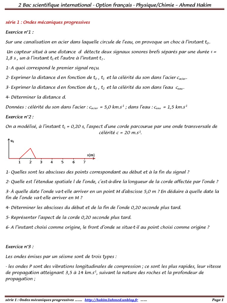 1-3 - Ondes-Mecaniques-Progressives PDF | PDF | Technologie et ingénierie