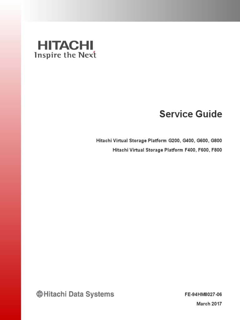 Service Guide: Hitachi Virtual Storage Platform G200, G400, G600, G800 ...