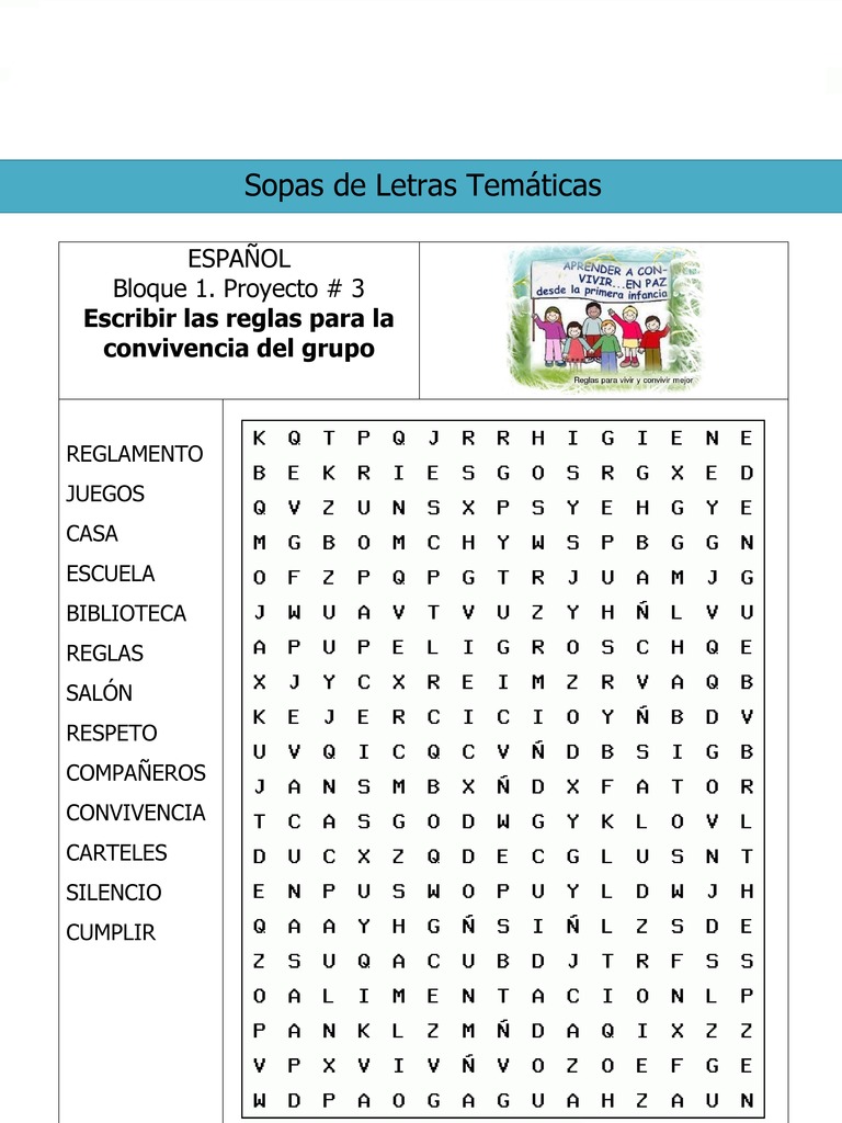 Sopa de Letras para Primer Grado