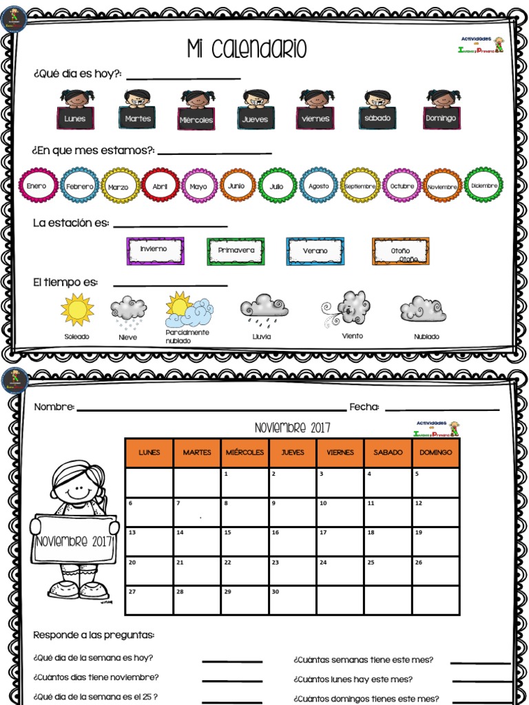 ¿Qué mes y número de mes es hoy? | PDF | Calendario | Clima