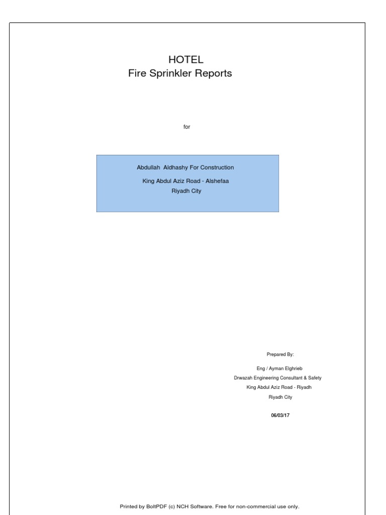 Elite Hydraulic Calculation Sample | PDF | Fire Sprinkler System ...