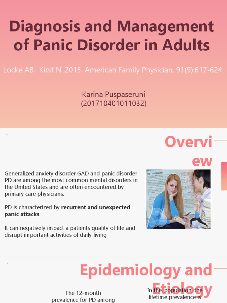 Diagnosis and Management of Panic Disorder in Adults: Locke AB., Kirst ...