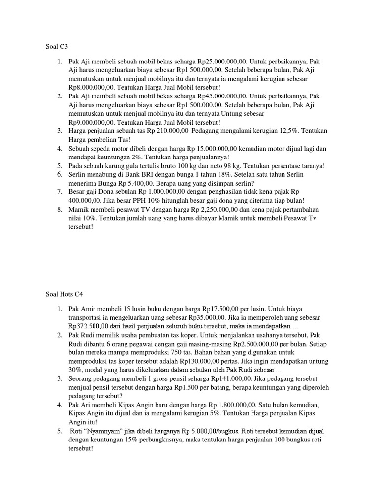 Soal c3, c4 Dan c5 | PDF