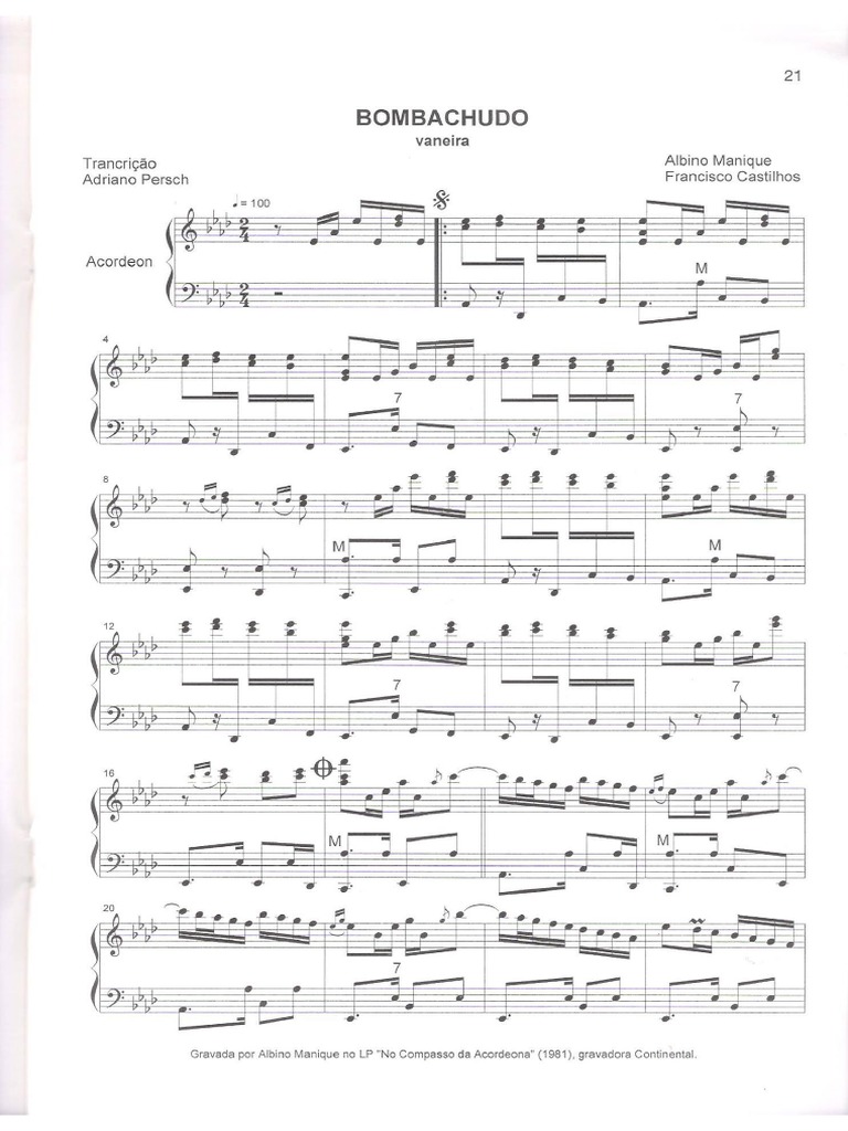 Partitura para Acordeon | PDF | Entretenimento (geral)