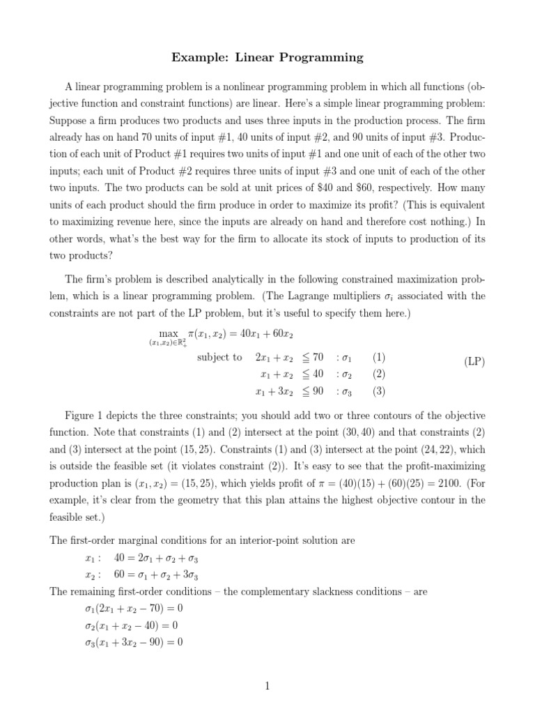 Linear Programming Example | PDF | Linear Programming | Mathematical Optimization