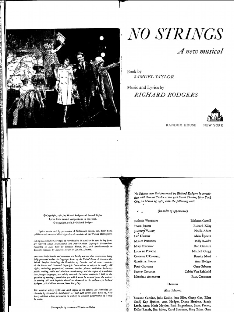 No Strings Full Play (Book and Lyrics) | PDF