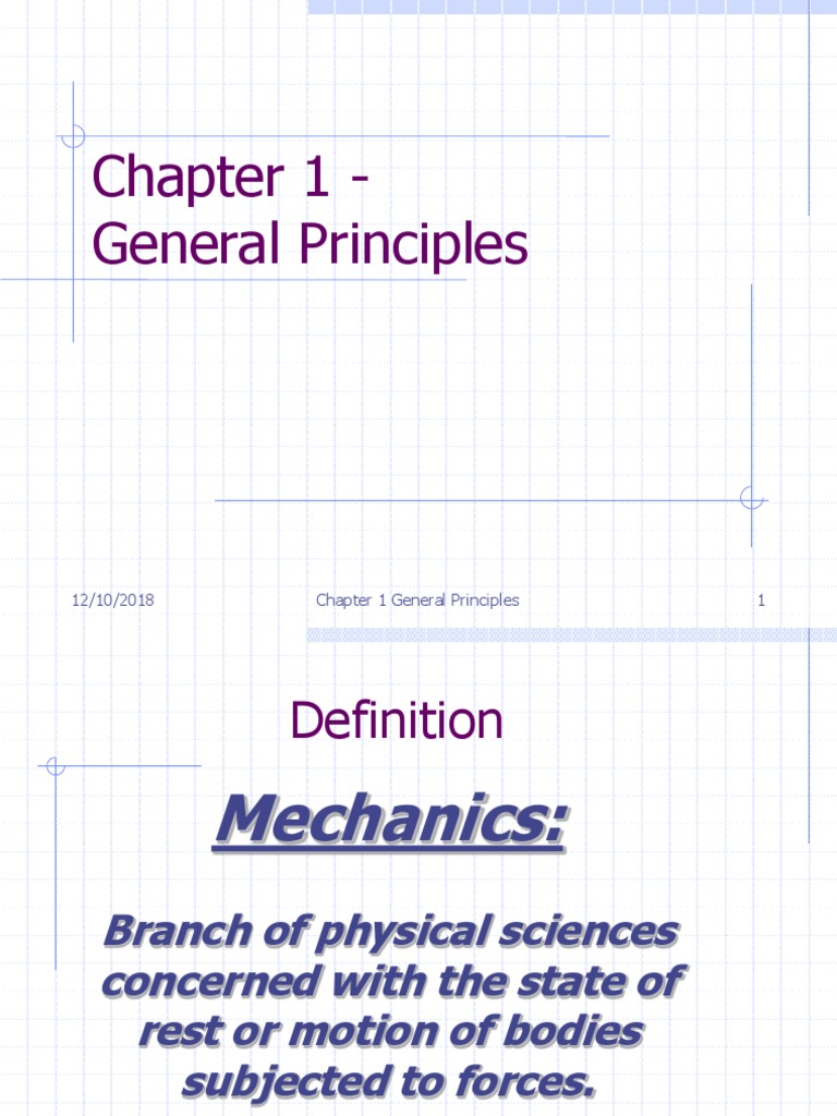 12/10/2018 Chapter 1 General Principles 1 | PDF | Force | Mass