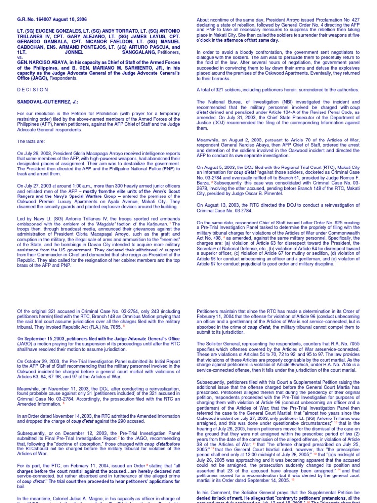 D'etat Defined and Penalized Under Article 134-A of The Revised Penal ...