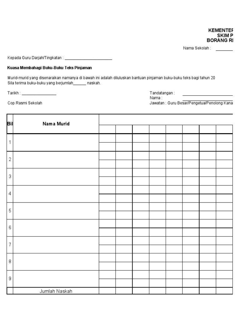 Borang SPBT G 2019 | PDF