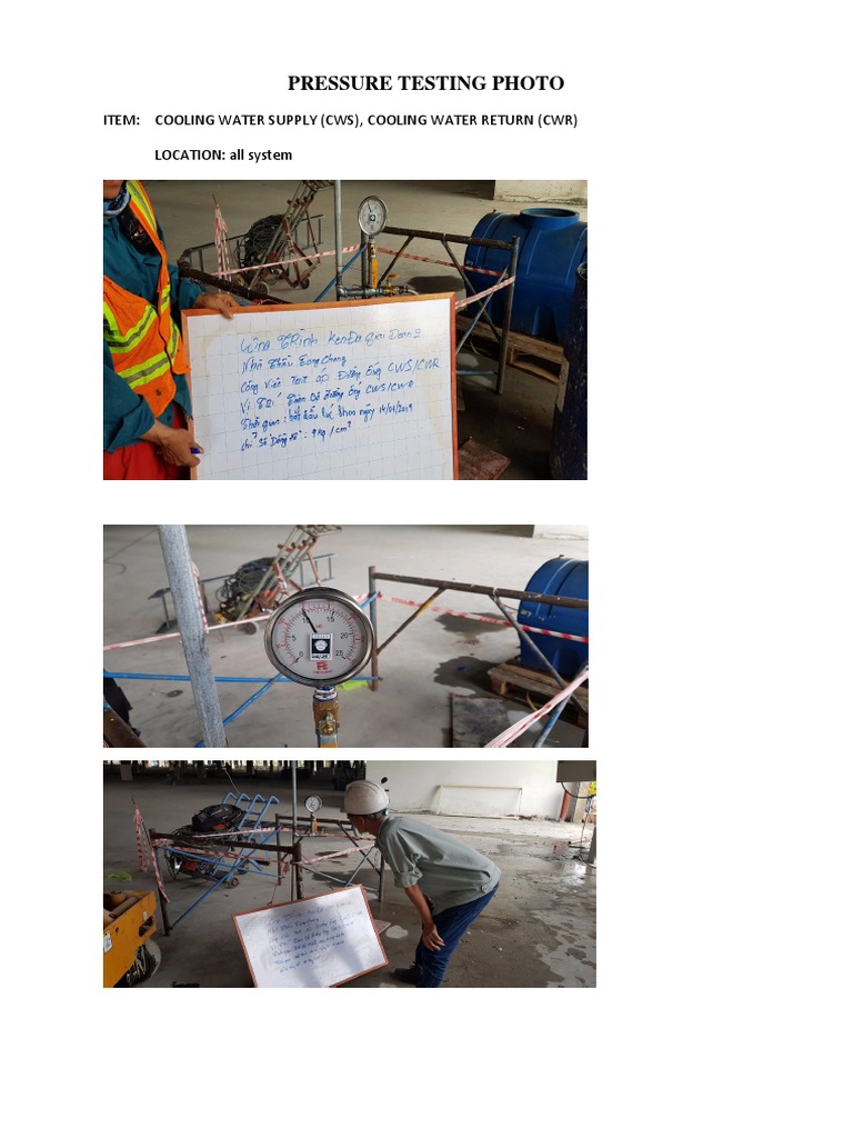 Pressure Testing - Photo CWS, CWR | PDF