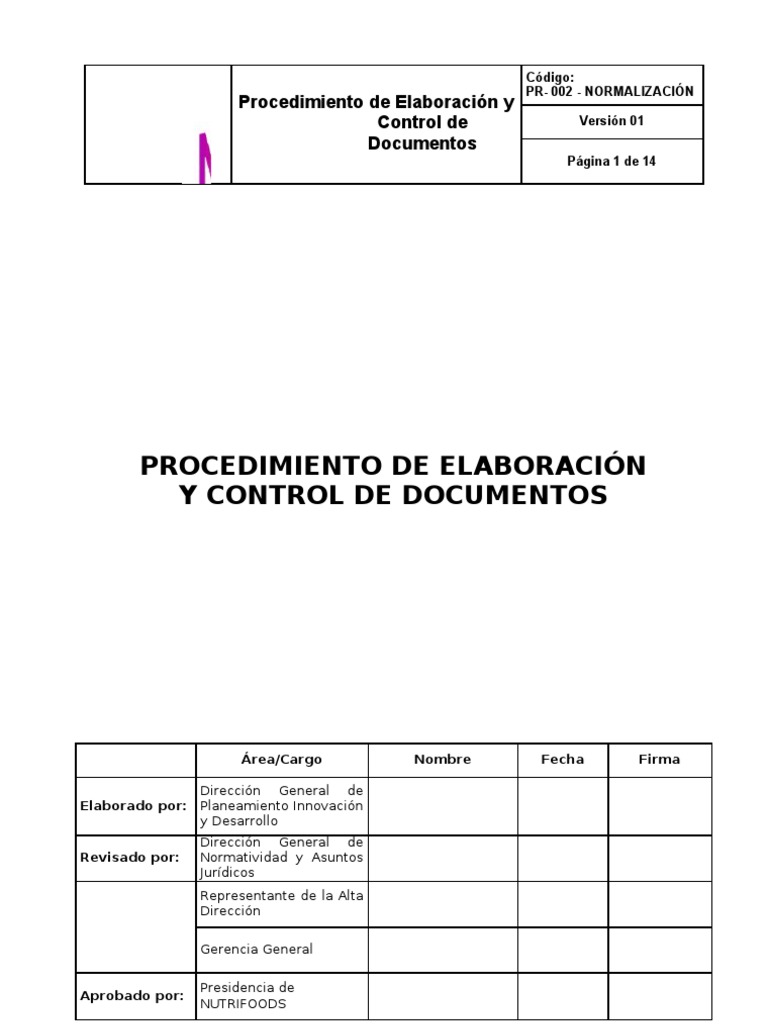 03_procedimiento de Control de Documentos | Gestión de la calidad ...