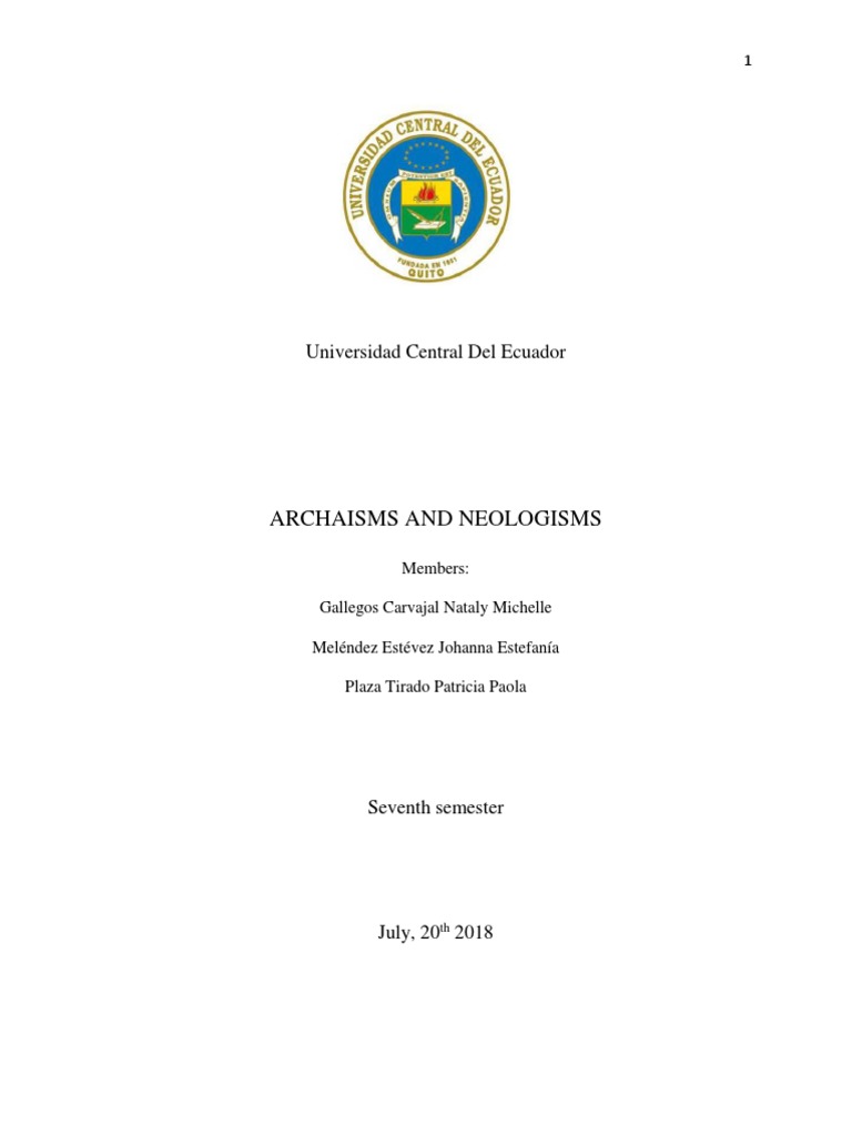 Archaisms vs. Neologisms in Language | PDF | Word | Acronym
