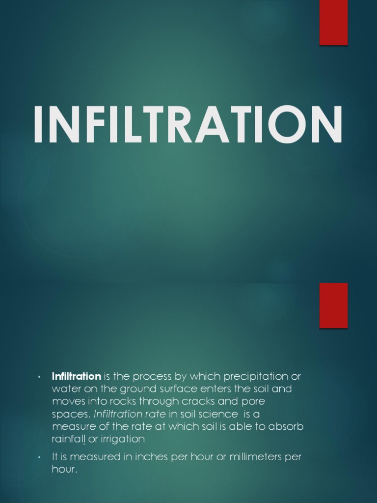 INFILTRATION | Download Free PDF | Porosity | Soil