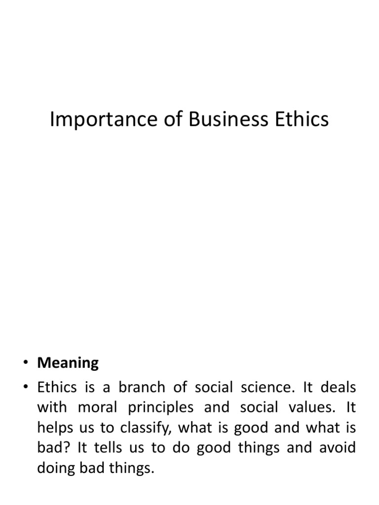 Importance of Business Ethics Explained | PDF | Business Ethics ...