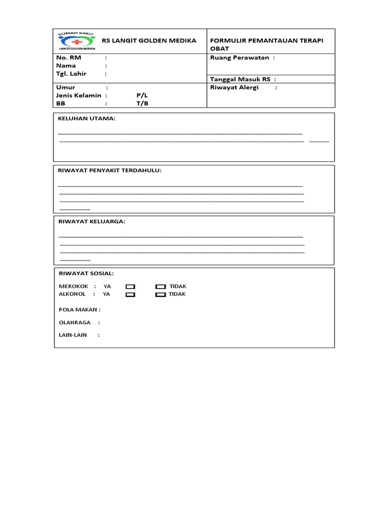 Formulir Pemantauan Terapi Obat | PDF
