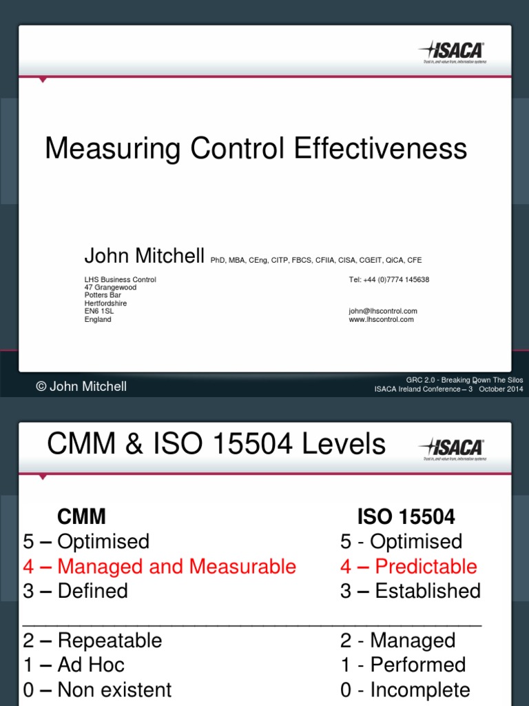 Measuring Control Effectiveness - John Mitchell | PDF | Risk Management ...
