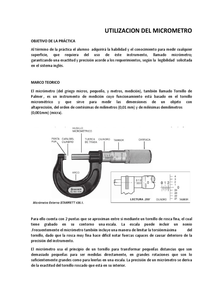 Micrometro | PDF | Herramientas | Naturaleza