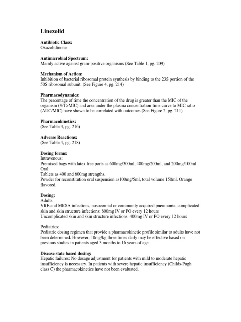 Linezolid | PDF | Drugs | Pharmacology