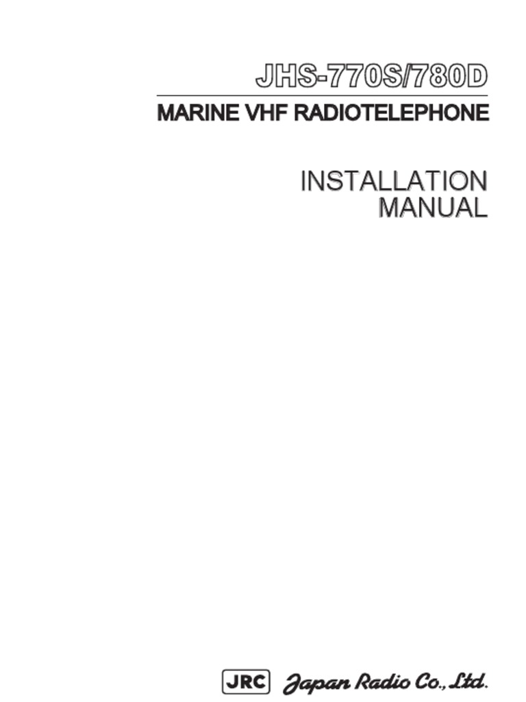 JRC JHS 770S Installation Manual PDF | PDF | Cardiopulmonary ...