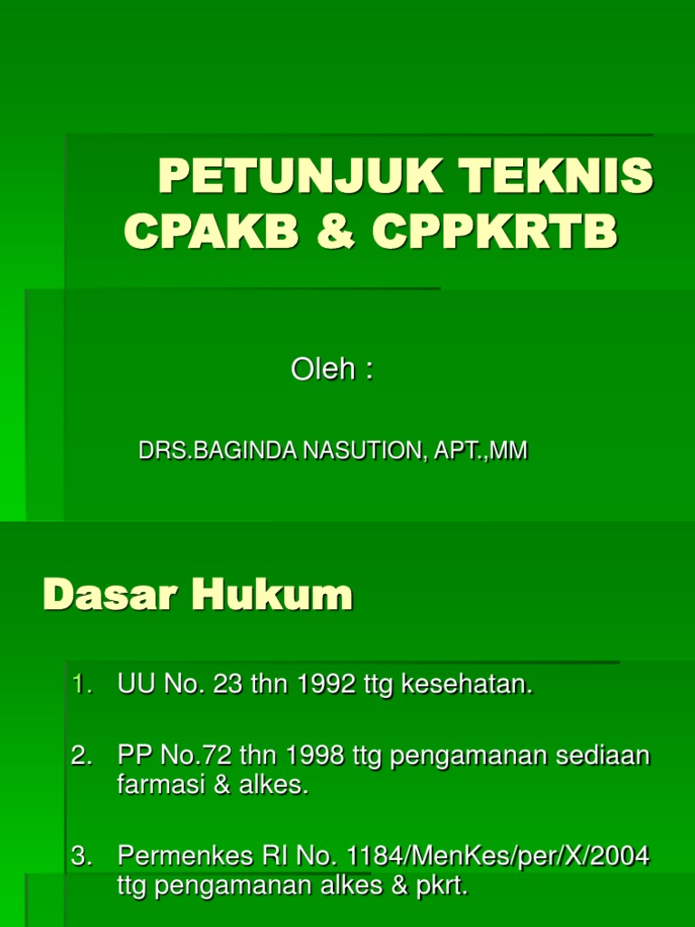 Juknis Cpakb & CPPKRTB | PDF