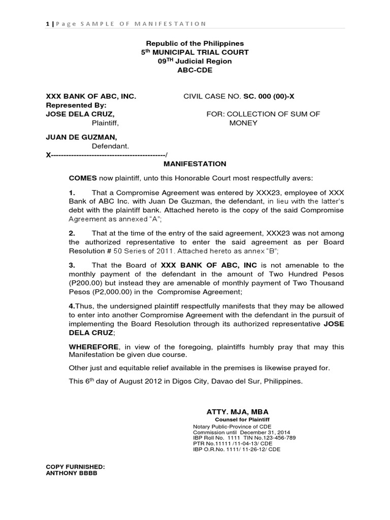 sample_of_manifestation.docx | Legal Concepts | Virtue