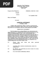 Sample Judicial Affidavit Qualified Theft | PDF | Affidavit | Perjury