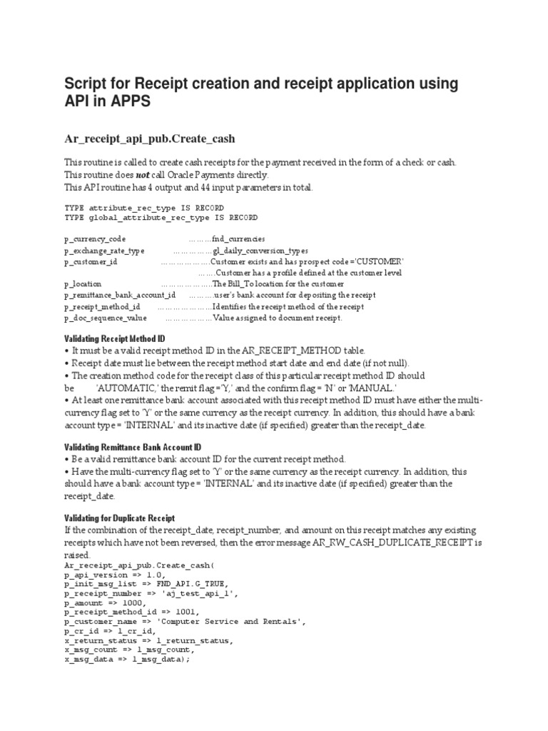 Script For Receipt Creation and Receipt Application Using Api in Apps ...