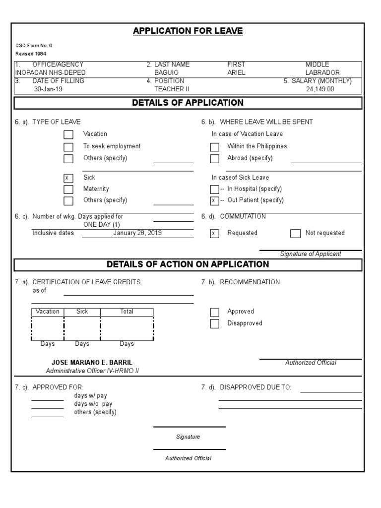 Application For Leave: Signature of Applicant | PDF | Government ...