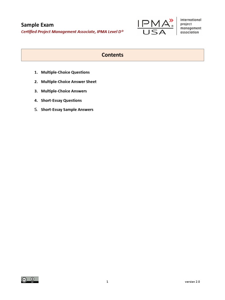 D Sample Exam PDF | PDF | Risk Management | Multiple Choice