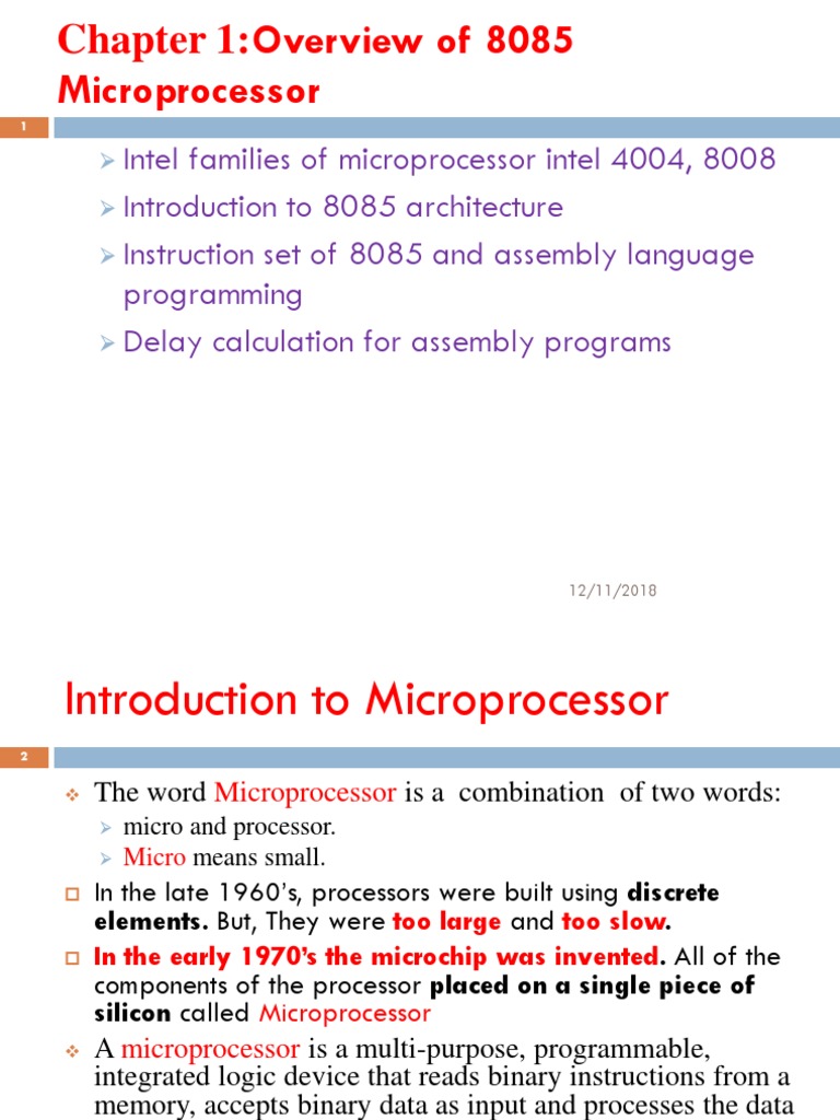 Chapter 1:overview of 8085 Microprocessor | PDF | Microprocessor | Assembly Language