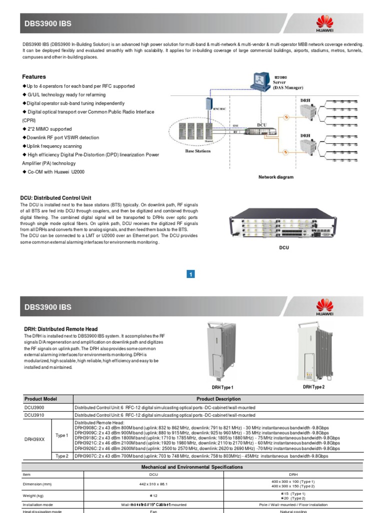 Huawei DBS3900 IBS Overview | PDF | Electricity | Electronics