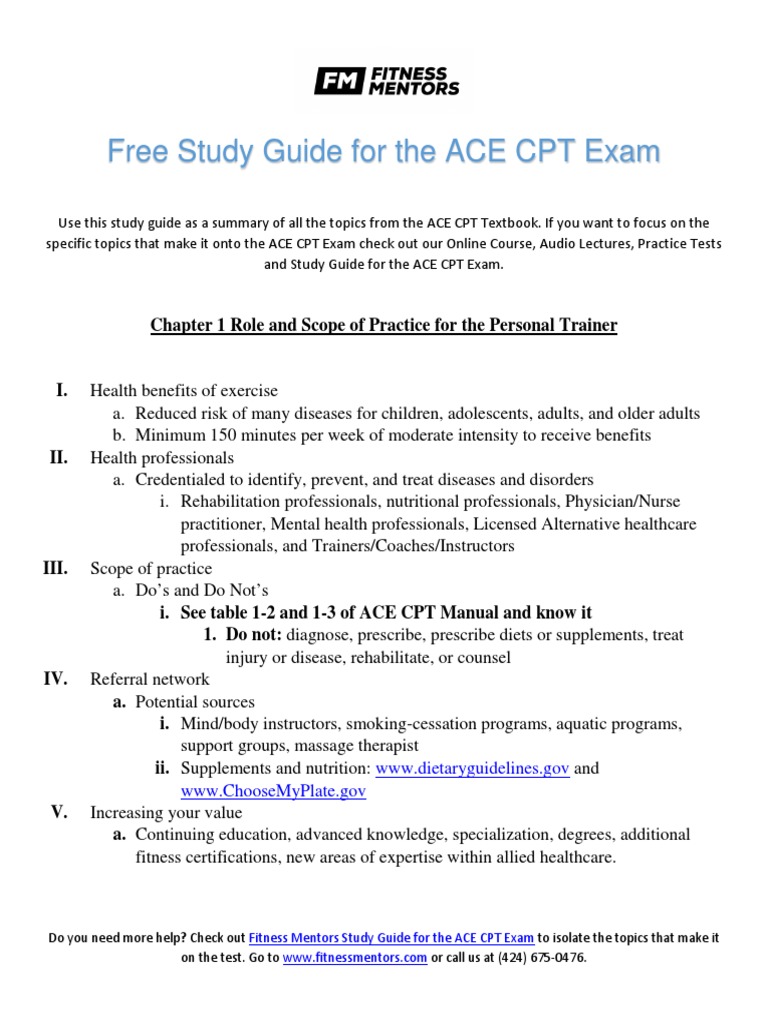 Ace CPT Study Summary PDF | PDF | Motivation | Motivational