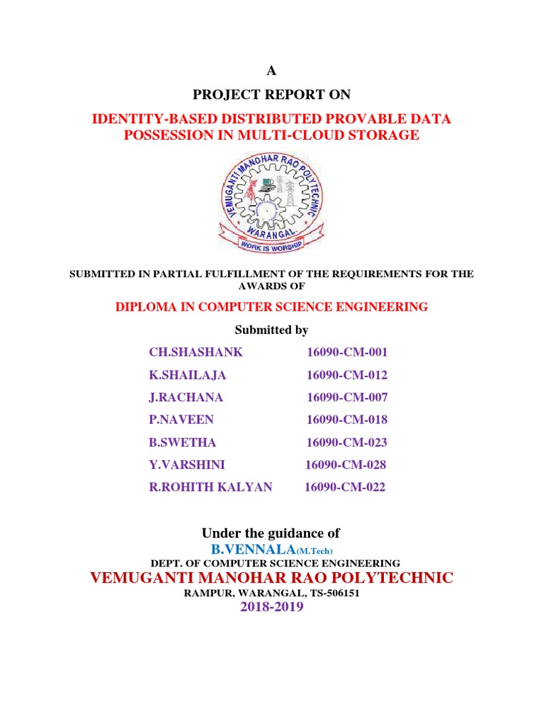 Identity-Based Distributed Provable Data Possession in Multi-Cloud Storage | PDF | Software ...